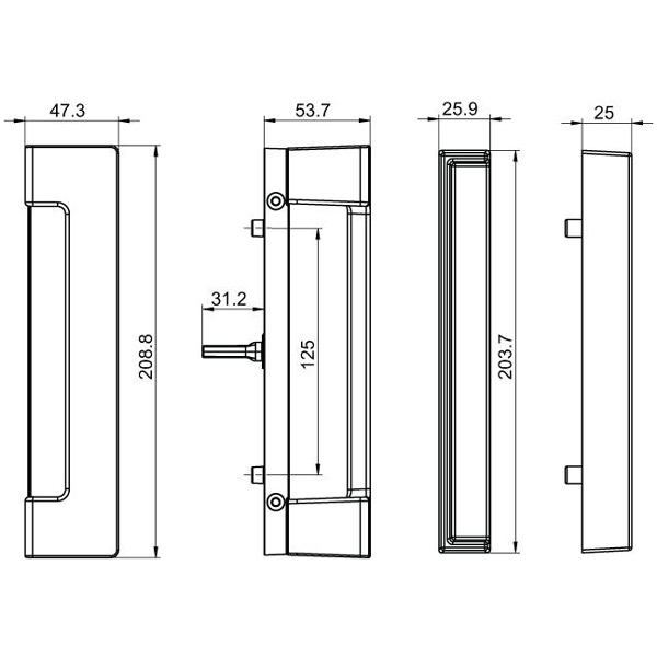 Interlock Crest Sliding Door Handle Set White 13-709W | Window and Door ...