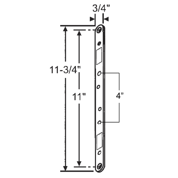 Mortise Lock Long Trim Plate 16-451A | Window and Door Parts