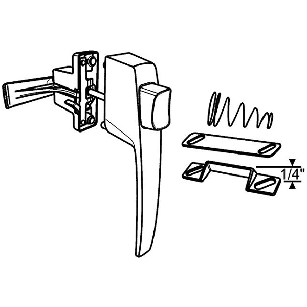 Screen Door Push Button Latch Handle Set 17-71 | Window and Door Parts