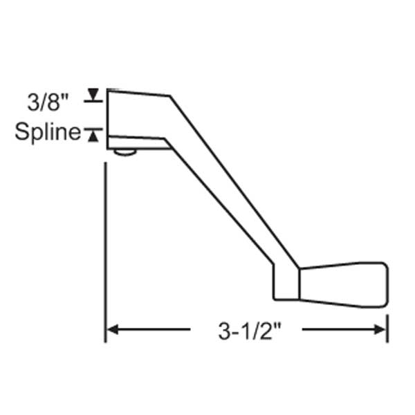 Casement Window Crank Handle 3/8 Inch Spline 37-212W | Window and Door ...