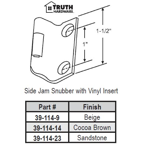 Side Jamb Snubber 39-114-14 | Window and Door Parts