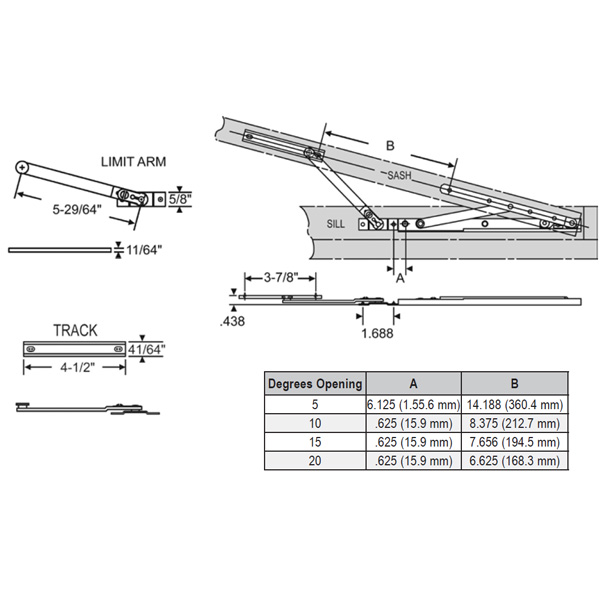 Truth Anderberg Limit Device Assembly 39-482 | Window and Door Parts