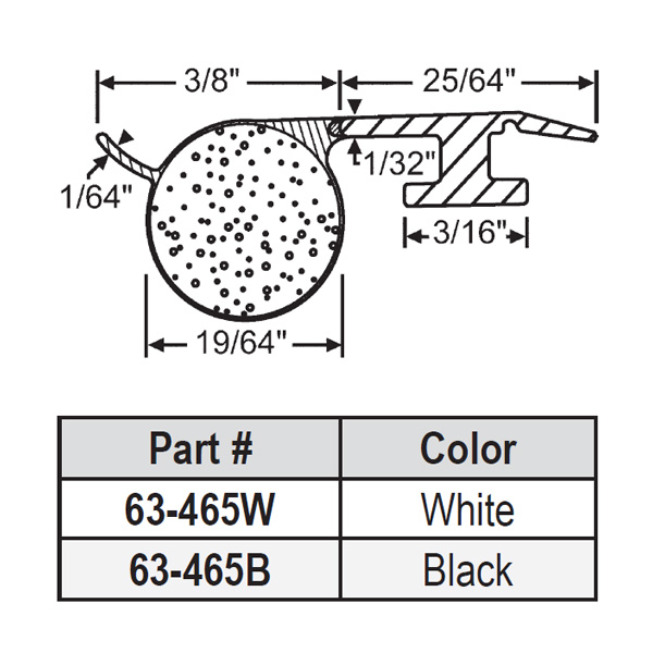 Weatherstrip 63-465W | Window and Door Parts