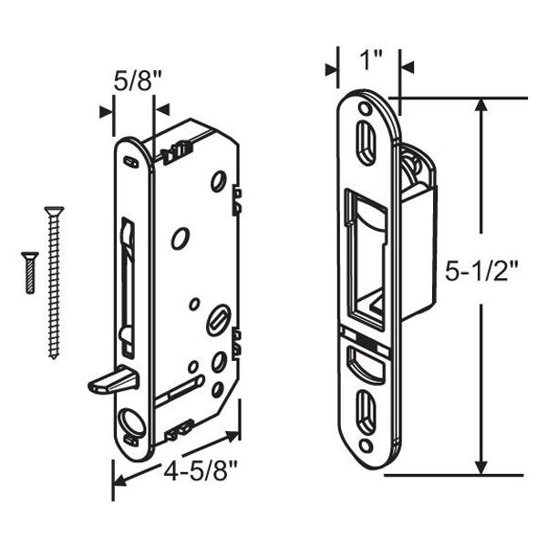 Andersen 2 Panel Gliding Door Mortise Lock & Keeper 750-2562123 ...