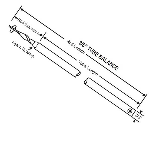 White Bearing Extended Rod 17 Inch Balance 76-SM17 | Window and Door Parts