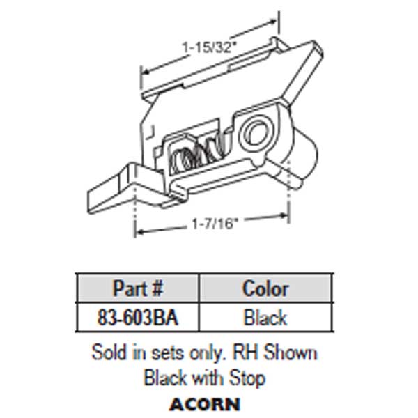 Acorn Window Tilt Latch Set 83-603BA | Window and Door Parts