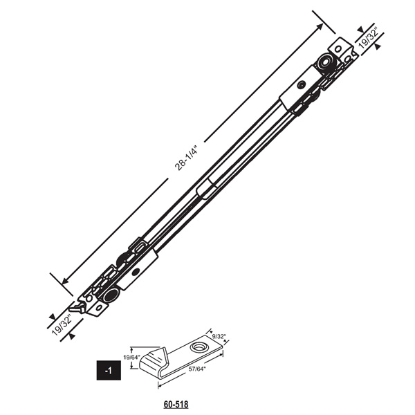 84 Series Gas Lift Window Balance 84-95-1 | Window and Door Parts