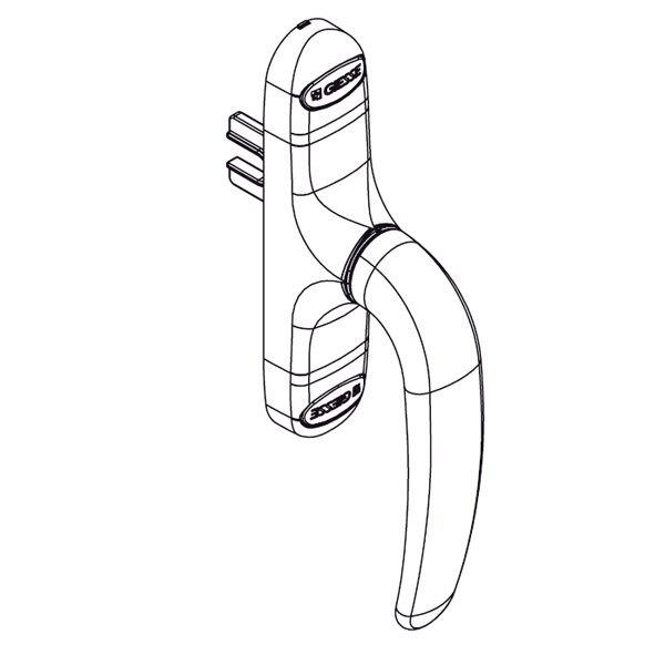 Giesse Unica Cremone Handle Black 856-10067 | Window and Door Parts