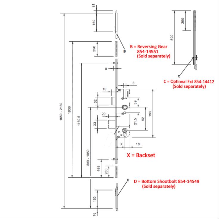G-U Europa R2 50/92 Active Door Lock 854-10935 | Window and Door Parts