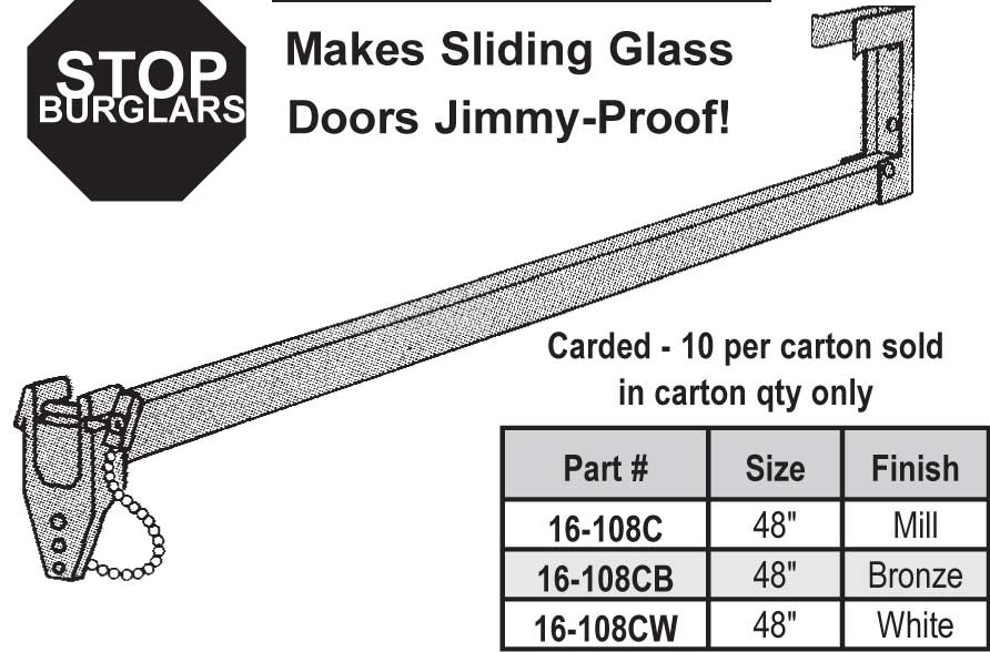 Charley-BAR Security Hardware 16-108W | Window and Door Parts