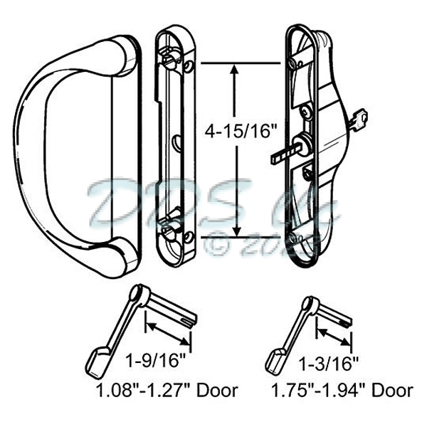 Interlock Sliding Glass Door Handle Keyed White 13-473WK | Window and ...