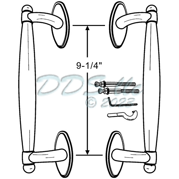 WinDoor Sliding Door Handle Set 13-646SN | Window and Door Parts