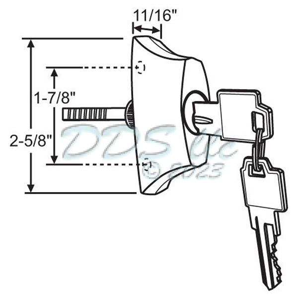 Patio Door Key Lock Assembly 16-323BL | Window and Door Parts