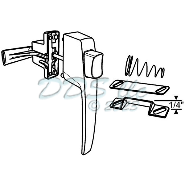Screen Door Push Button Latch Handle Set 17-71 | Window and Door Parts