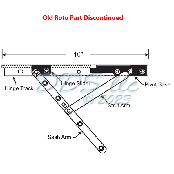 10 inch Casement Window Hinge Assembly 28-15-72-set-low | Window and Door Parts