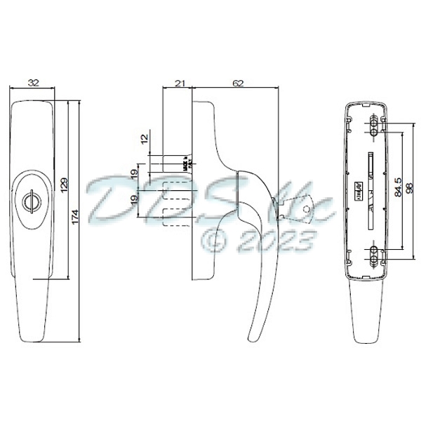 Savio Mannon Tilt and Turn Handle Keyed 40-1000K | Window and Door Parts