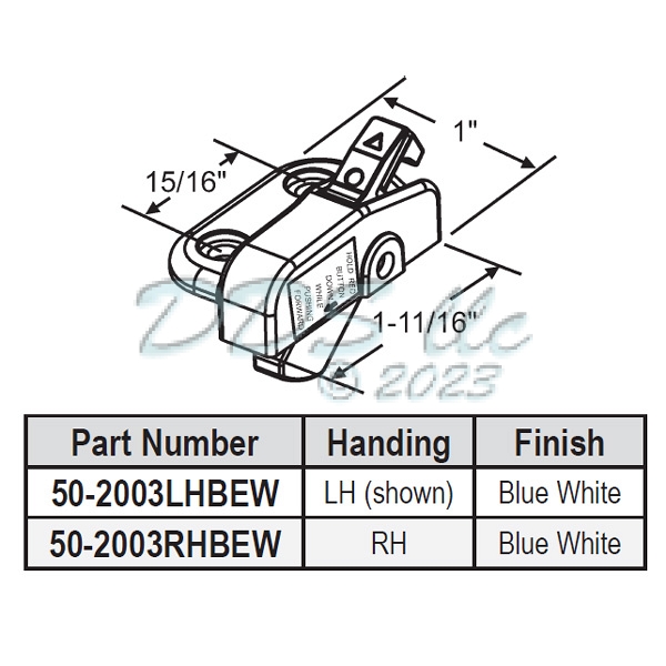 Plastic Dual Action Window Ventlock White 50-2003LHBEW | Window and ...