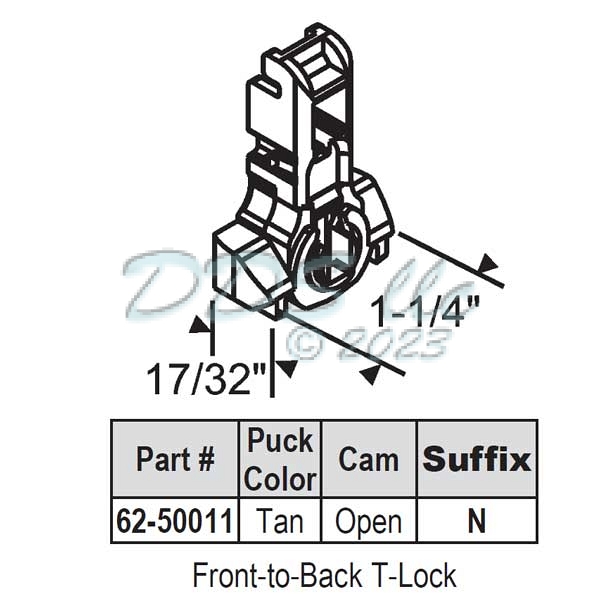 Inverted Balance T Lock | Window and Door Parts