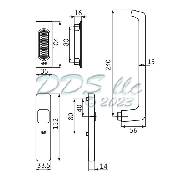 GU Lift and Slide Handle 854-15011 | Window and Door Parts