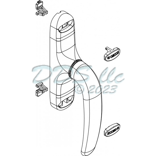 Giesse Unica Cremone Handle Black 856-16154B | Window and Door Parts