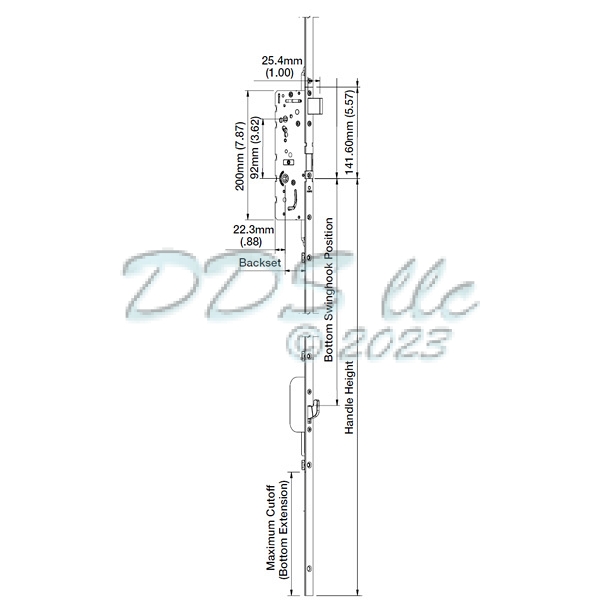HLS 7 LH Gear with Swinghook Extension 2664231 | Window and Door Parts