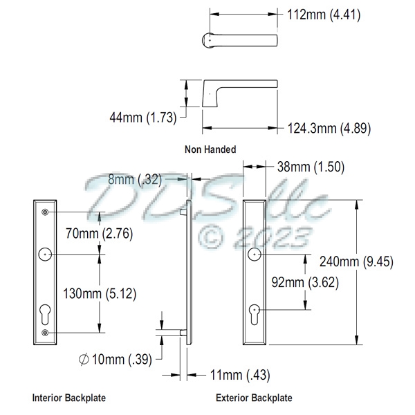 Dallas Active Hoppe Handle Set 3870407 | Window and Door Parts