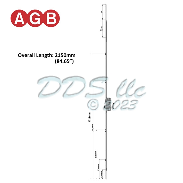 AGB Sicurtop 4 Roller Cam Multipoint Lock W01686.55.09 | Window and Door Parts