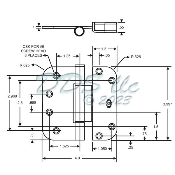 Adjustable Guide Hinge V400 56-125ss | Window and Door Parts