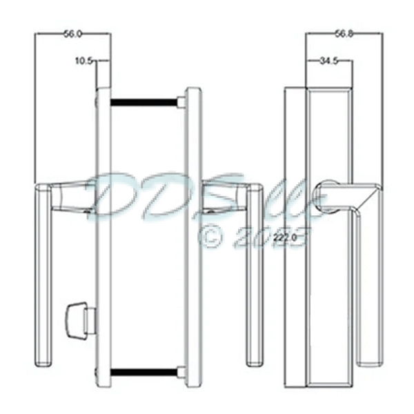 Winkhaus Miami Sliding Door Handle Set, RH MI3065.PR.748 | Window and ...