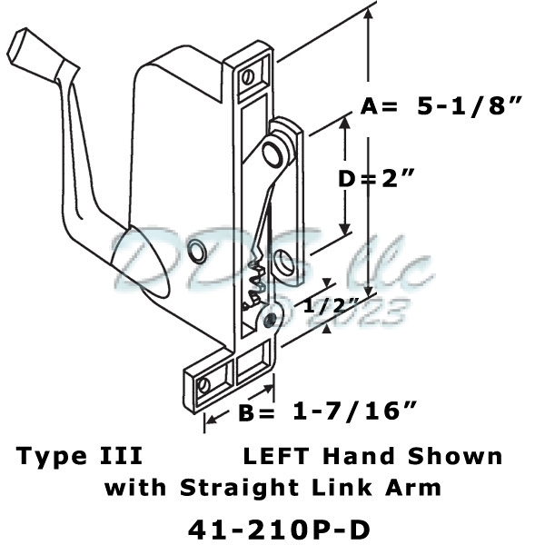 Miami Awning Operator LH 41-210P D | Window and Door Parts