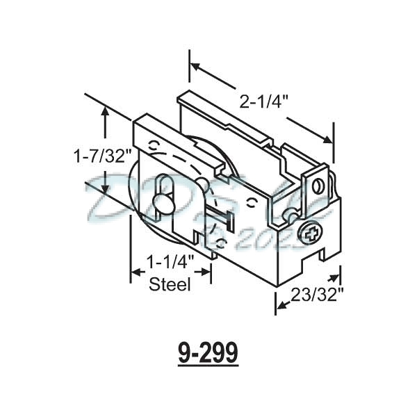 Strybuc Patio Door Roller 9-299 | Window and Door Parts