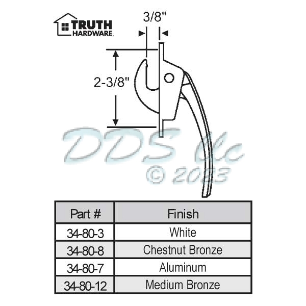 Truth Hardware - - Truth Casement Handle 34-80-8 - 34-80-8
