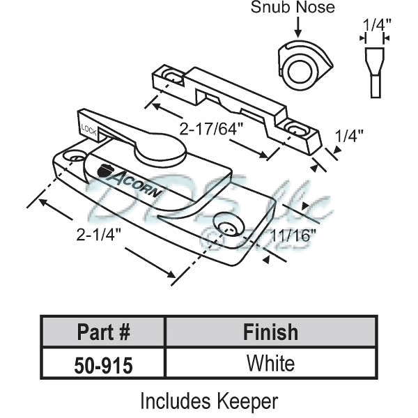 Acorn Window Sash lock 50-915 | Window and Door Parts