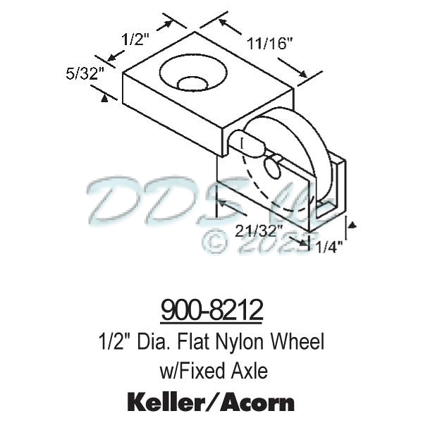 Acorn Sliding Window Roller 900-8212 | Window and Door Parts