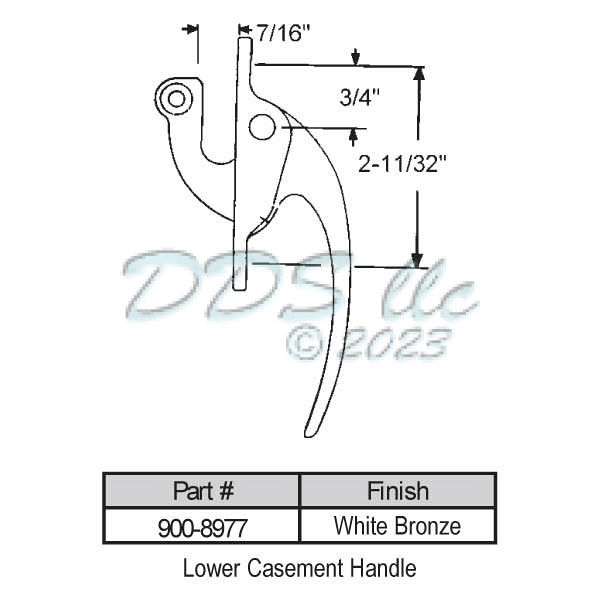 Casement Handle 900-8977 | Window and Door Parts