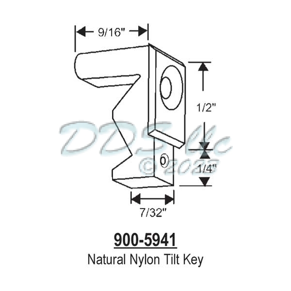 Natural Nylon Tilt Key 900-5941 | Window and Door Parts