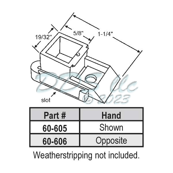 IDA Window Sash Guide RH 60-606 | Window and Door Parts