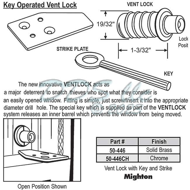 Vent Locks 50-446CH | Window and Door Parts