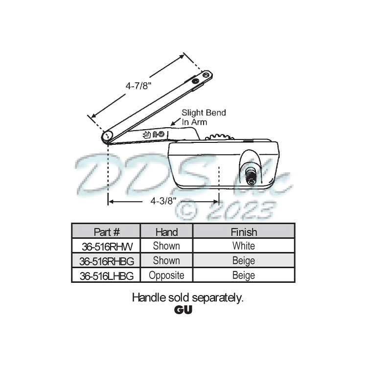 GU Casement Window Operator 36-516LHBGM | Window and Door Parts