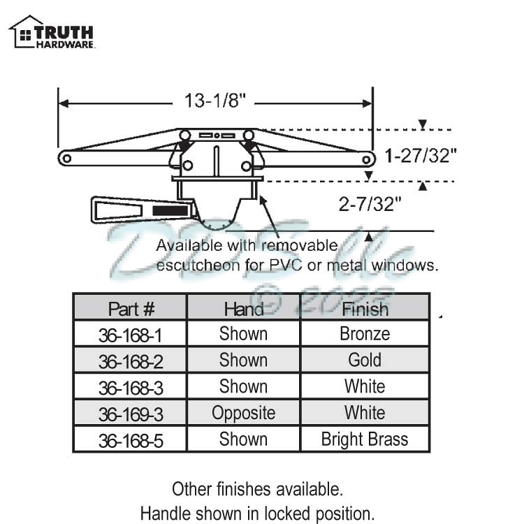 Truth Lever Operator 36-168-3 | Window and Door Parts