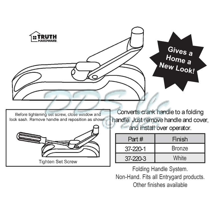 Truth Entrygard Folding Handle and Cover Set Bronze 37-220-1 | Window ...