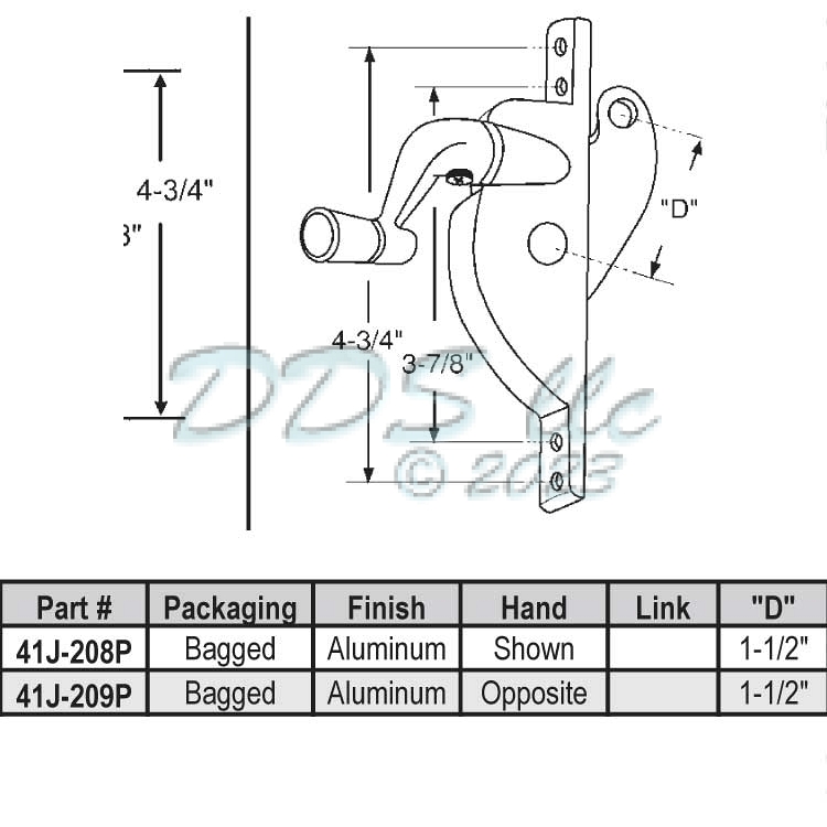 D-7 Jalousie Operator 41J-209P | Window and Door Parts