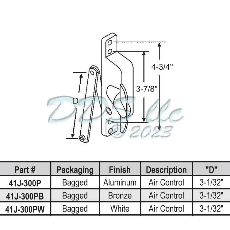 Air Control Jalousie Operator 41J-300PW | Window and Door Parts