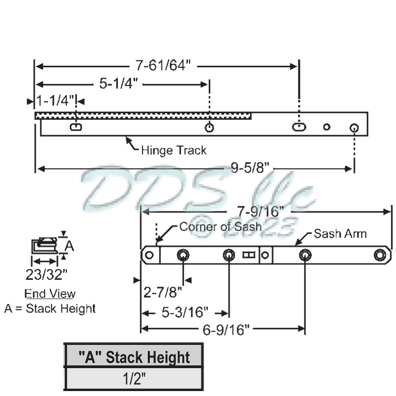 10inch Casement Hinge Arm - Track 28-15-72-set | Window and Door Parts