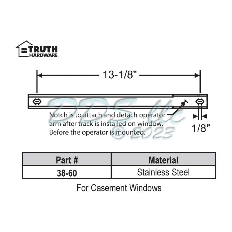 Casement Track 38-60 | Window and Door Parts