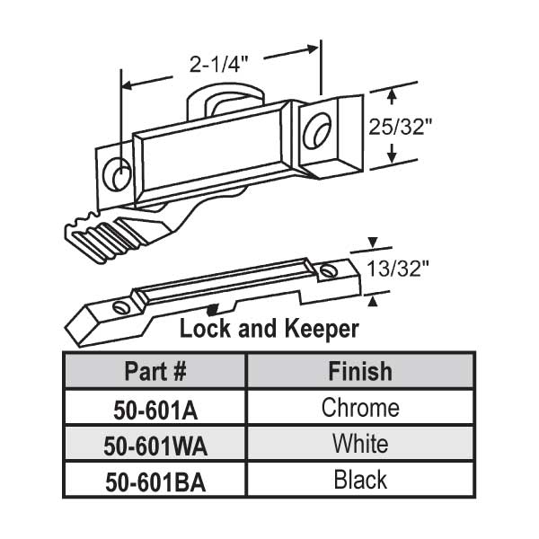 Sweep and Sash lock 50-601A | Window and Door Parts