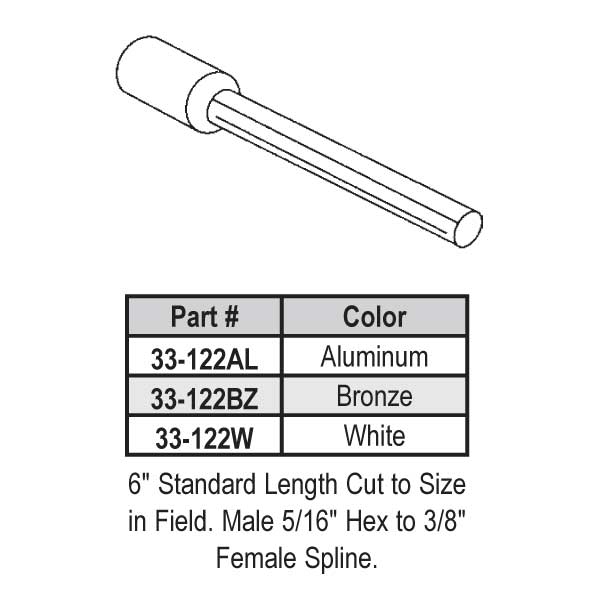 Ext 3-8 Spline To 5-16 33-122w | Window and Door Parts