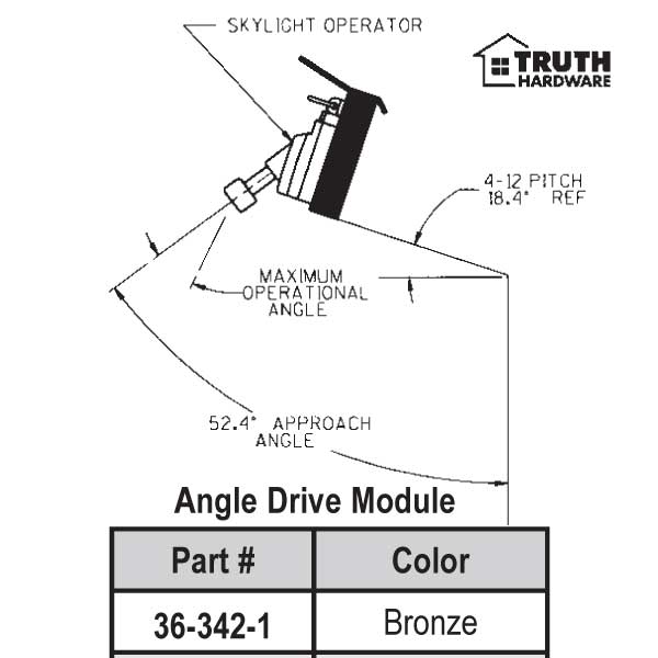 Truth Skylight Operator Angle Drive 36-342-1 | Window and Door Parts
