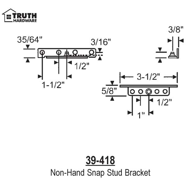 Non-Hand Snap Stud Bracket 39-418 | Window and Door Parts