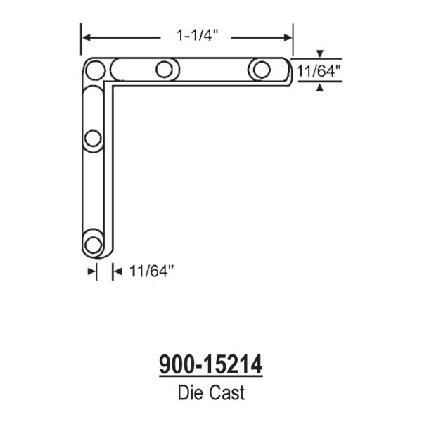 Zinc Die Cast Corner Key 900-15214 | Window and Door Parts